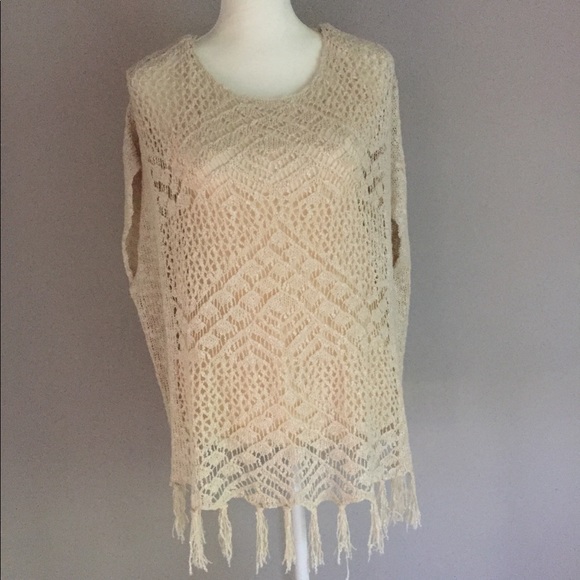 ONE WORLD | Tops | One World Open Weave Crochet Top With Tank Blouse ...